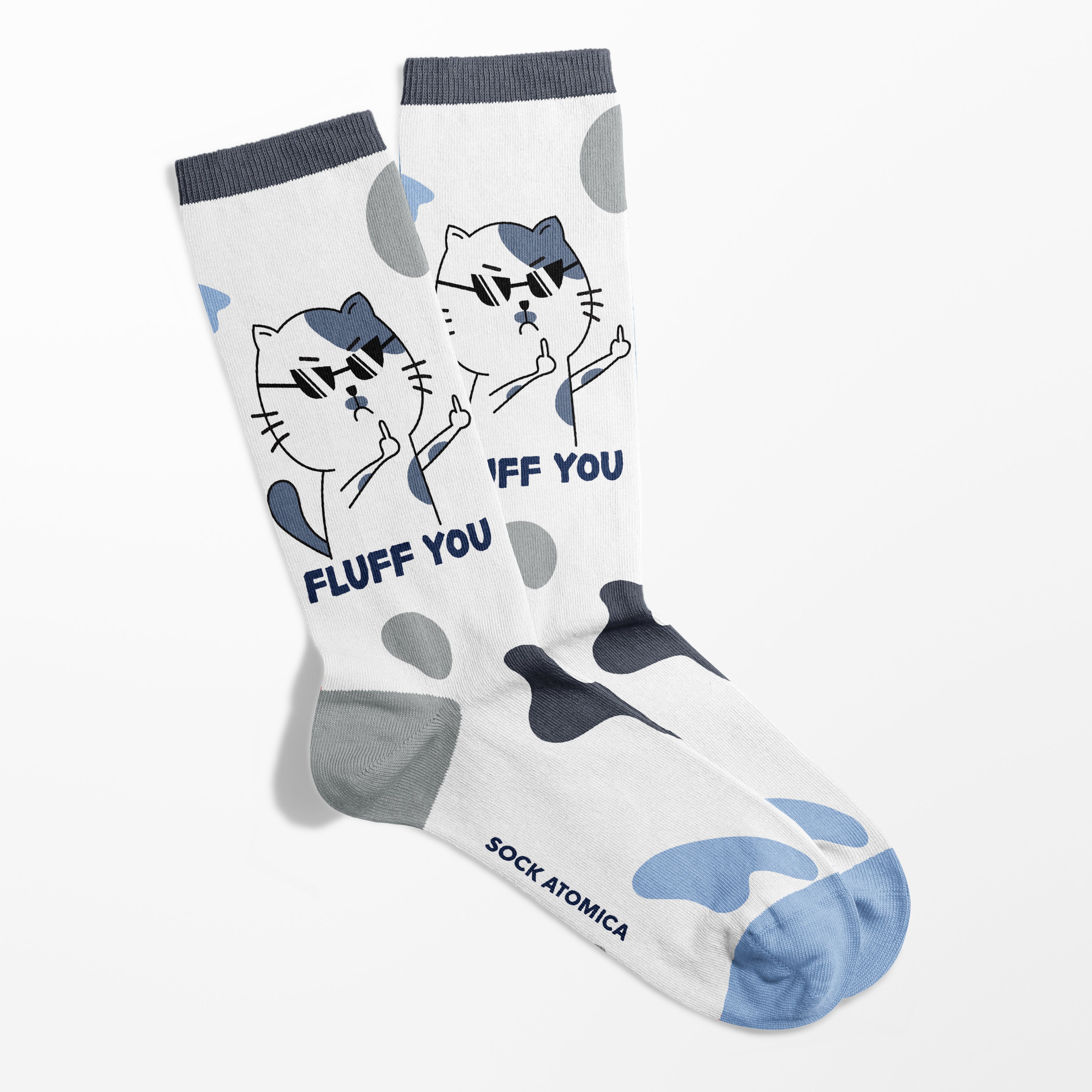 Cats & Other Animals Fluff You Middle Finger Cat – Sock Atomica