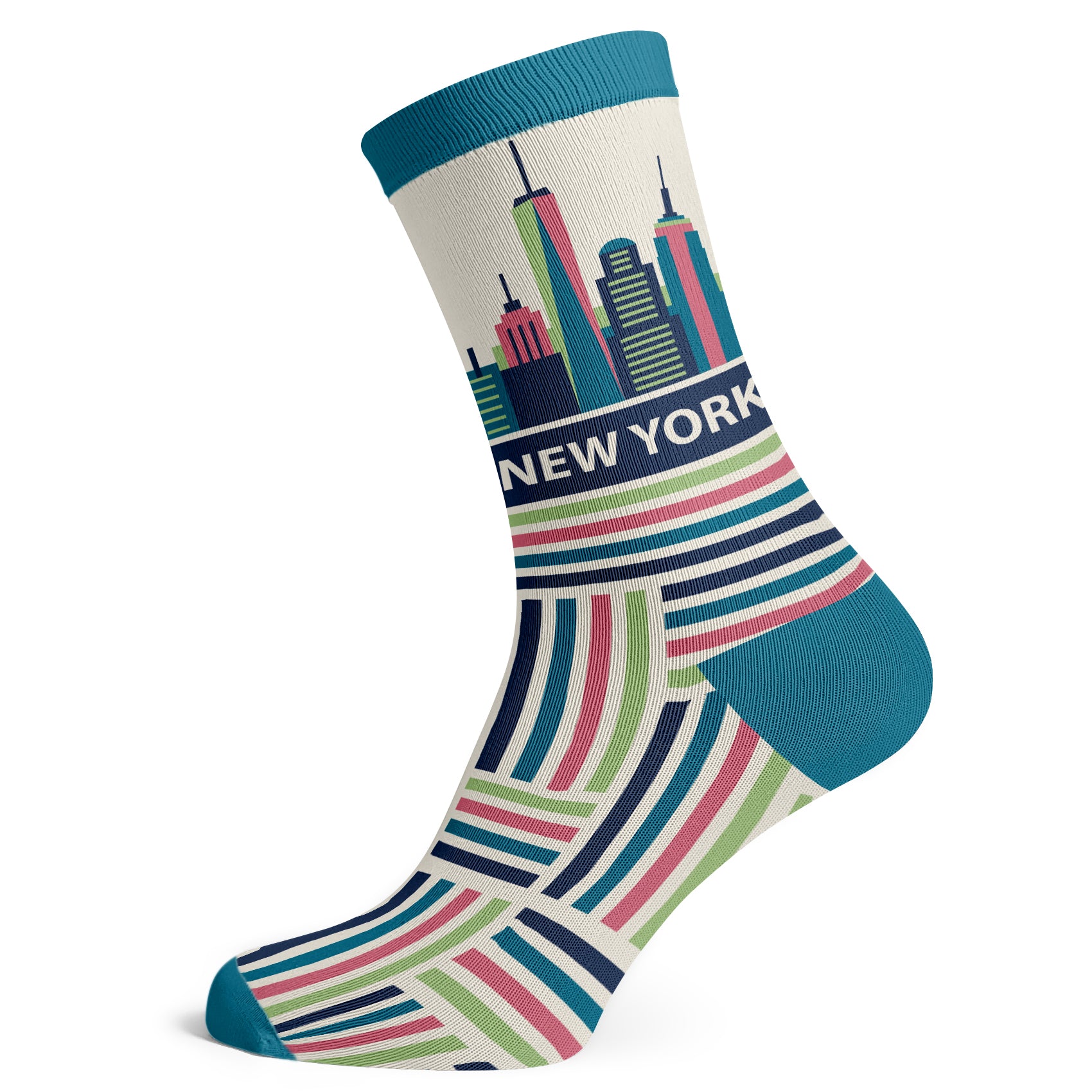New York Skyline Hatch Pattern – Sock Atomica
